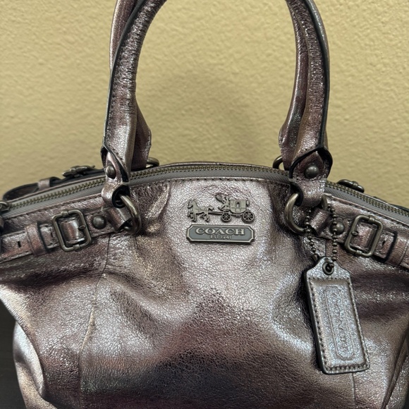 Coach | Bags | Coach Madison Sophia Gun Metal Leather Purse | Poshmark
